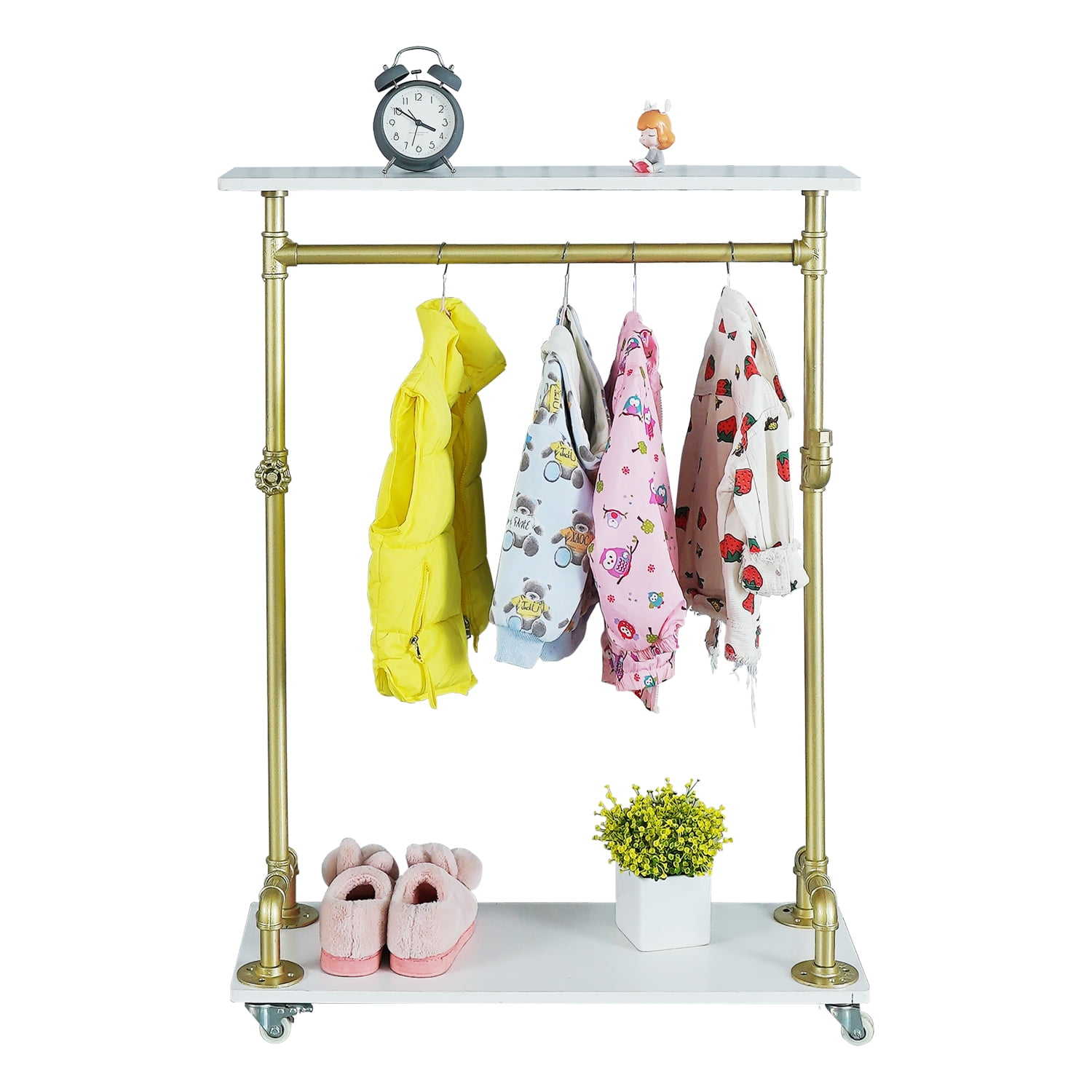 Industrial Clothing Racks with Shelves, Kids Clothing Rack, Kids ...
