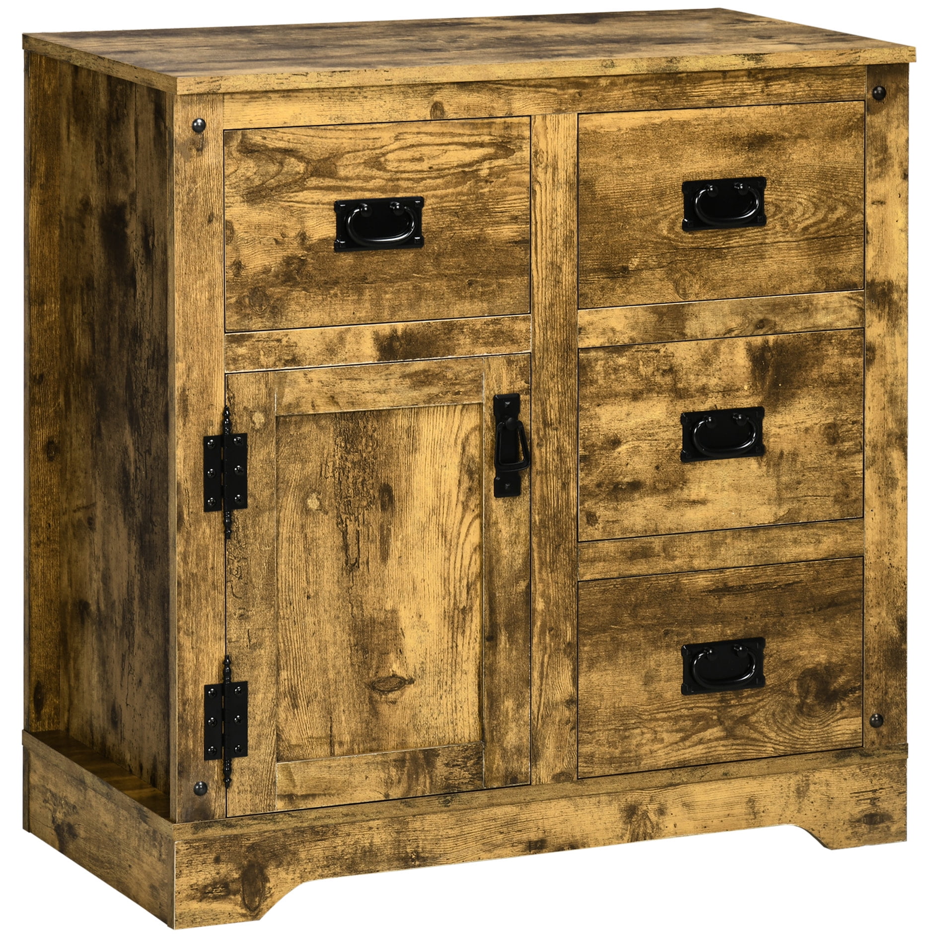 Industrial Coffee Bar Cabinet | Multiple Drawers and Cabinet Door ...