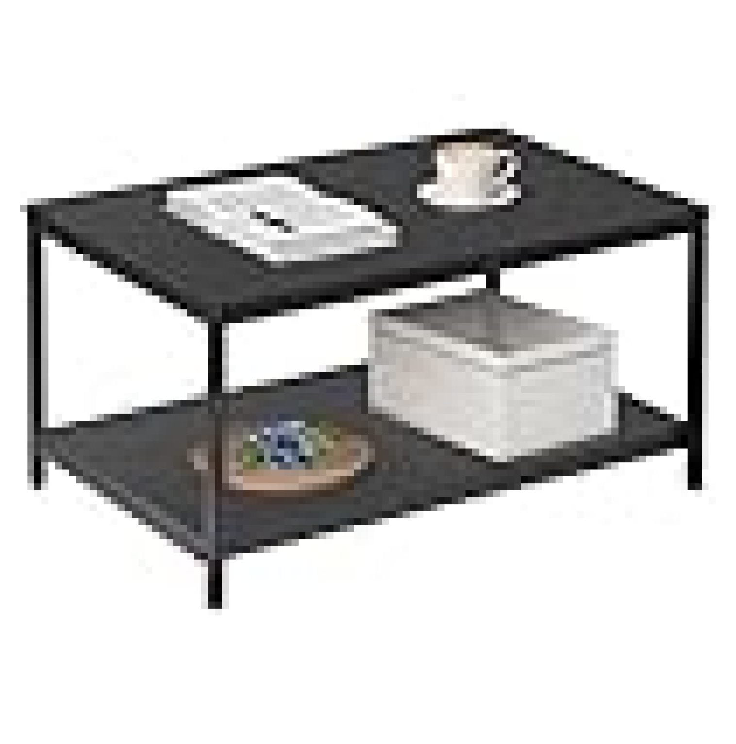Industrial Coffee Table with Storage Shelf for Living Room, Wood Look ...