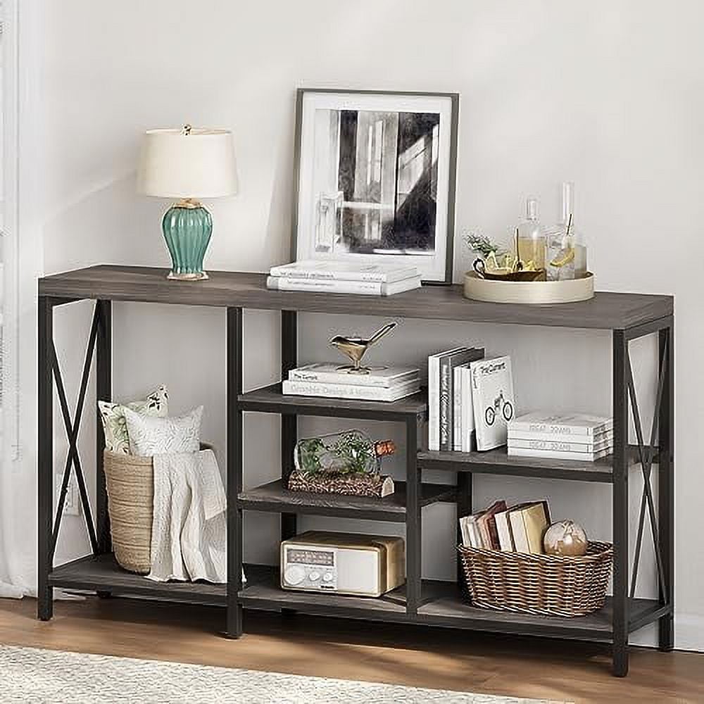 Industrial Console Table 70 Inch Extra Long Entryway Table Couch Table ...