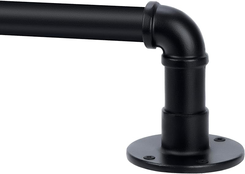 Industrial Curtain Rod, Curtain Rods for Windows 28 to 48 Inch, Rustic ...