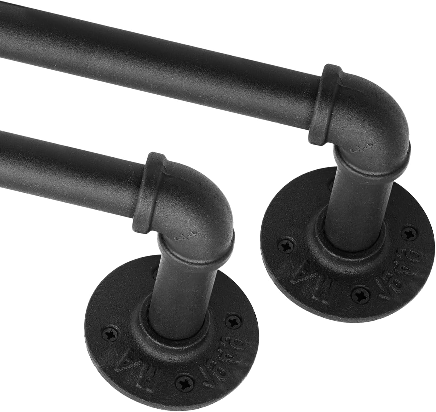 Industrial Curtain Rods 2 Pack for Windows 66 to 120 Inches,Indoor ...