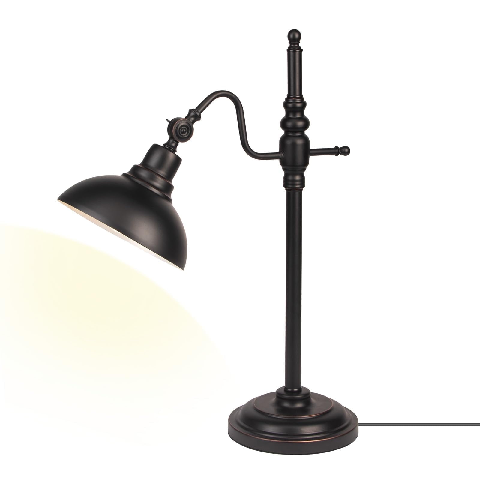 Industrial Desk Lamp Black Farmhouse Task Lamps Adjustable Rustic ...