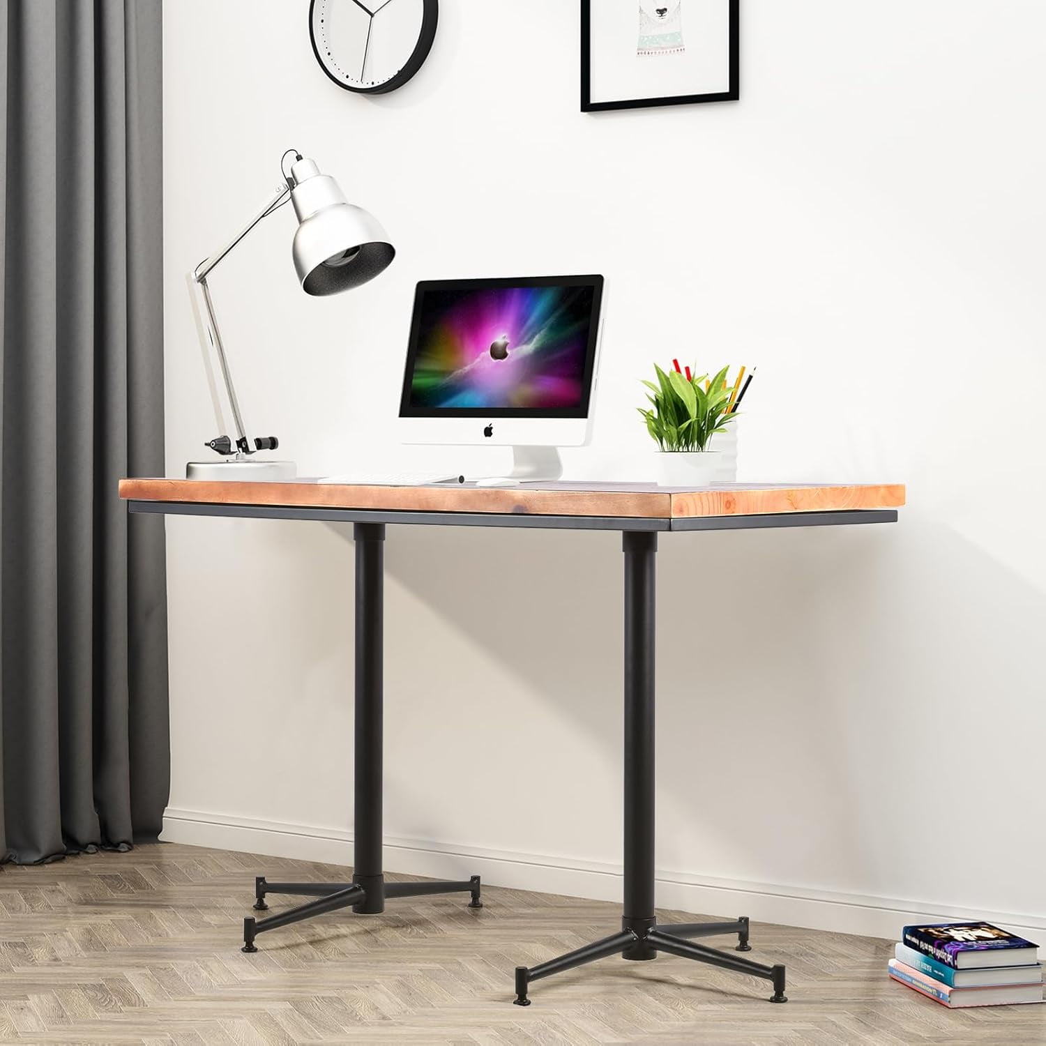 Industrial Dining Table for 4-6 People in Kitchen Dining Room Vintage ...