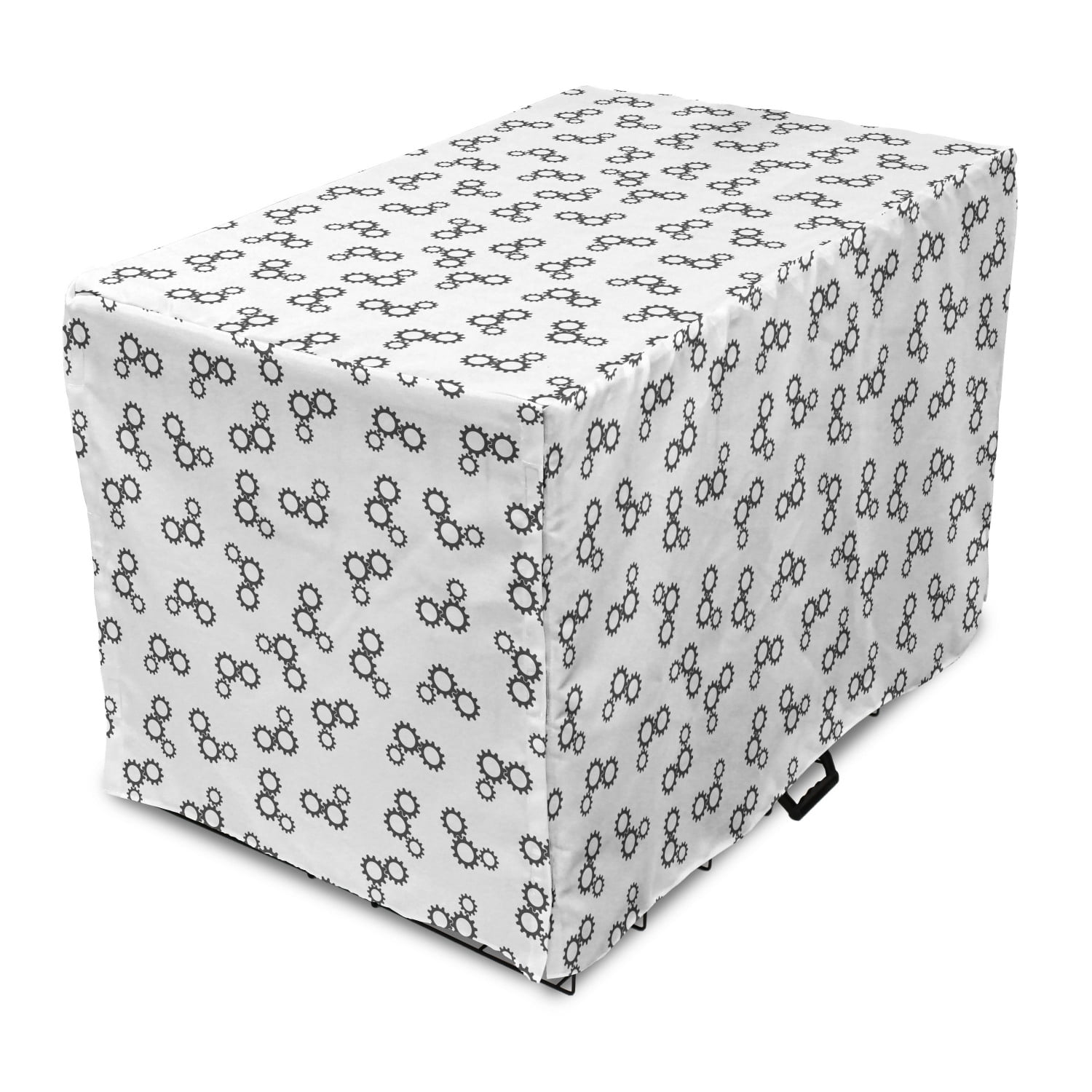 Industrial Dog Crate Cover, Machine Gears Pattern in Minimalist Toned ...