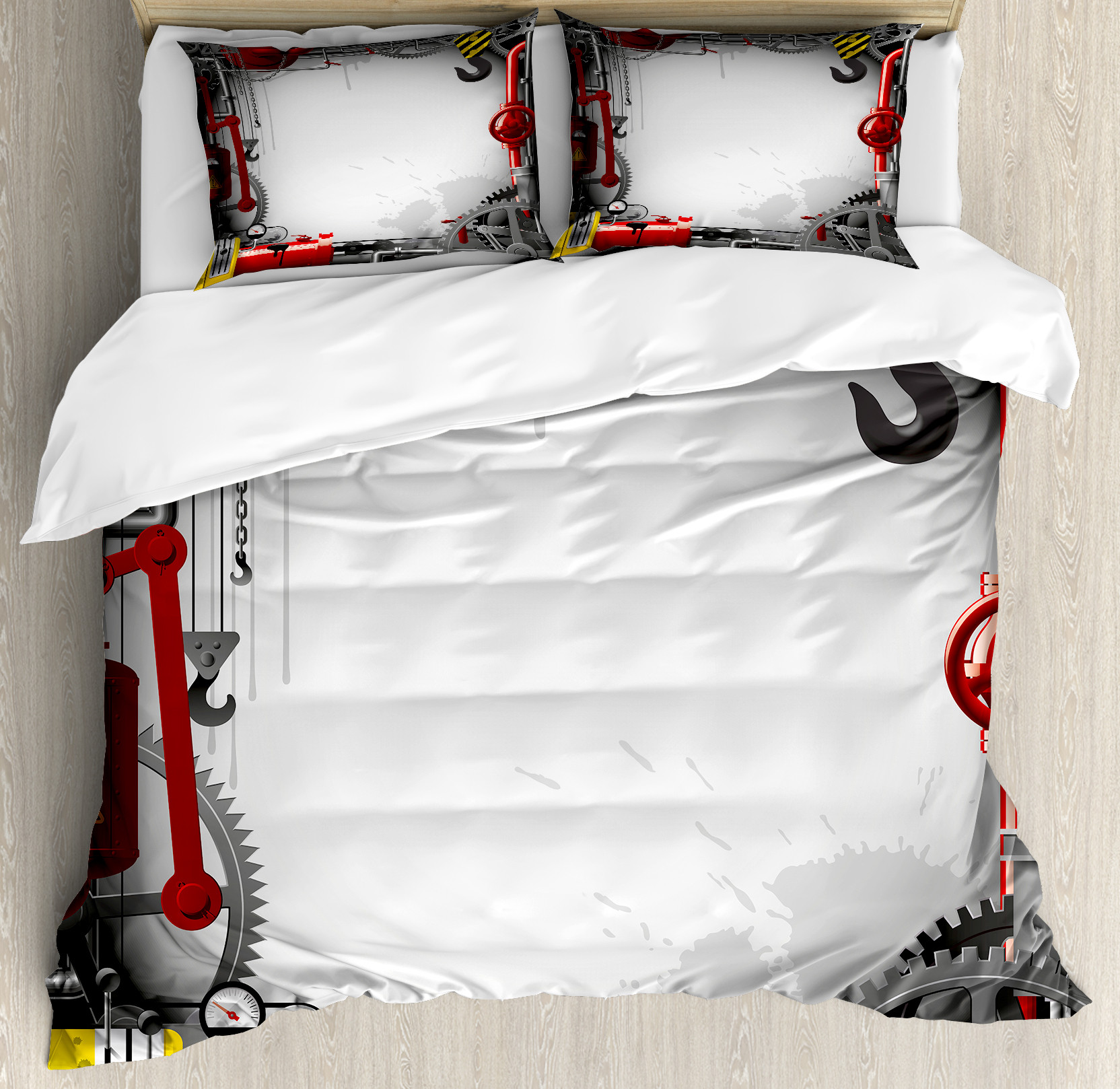Industrial Duvet Cover Set, Engineering Themed Gears Levers and Meters ...