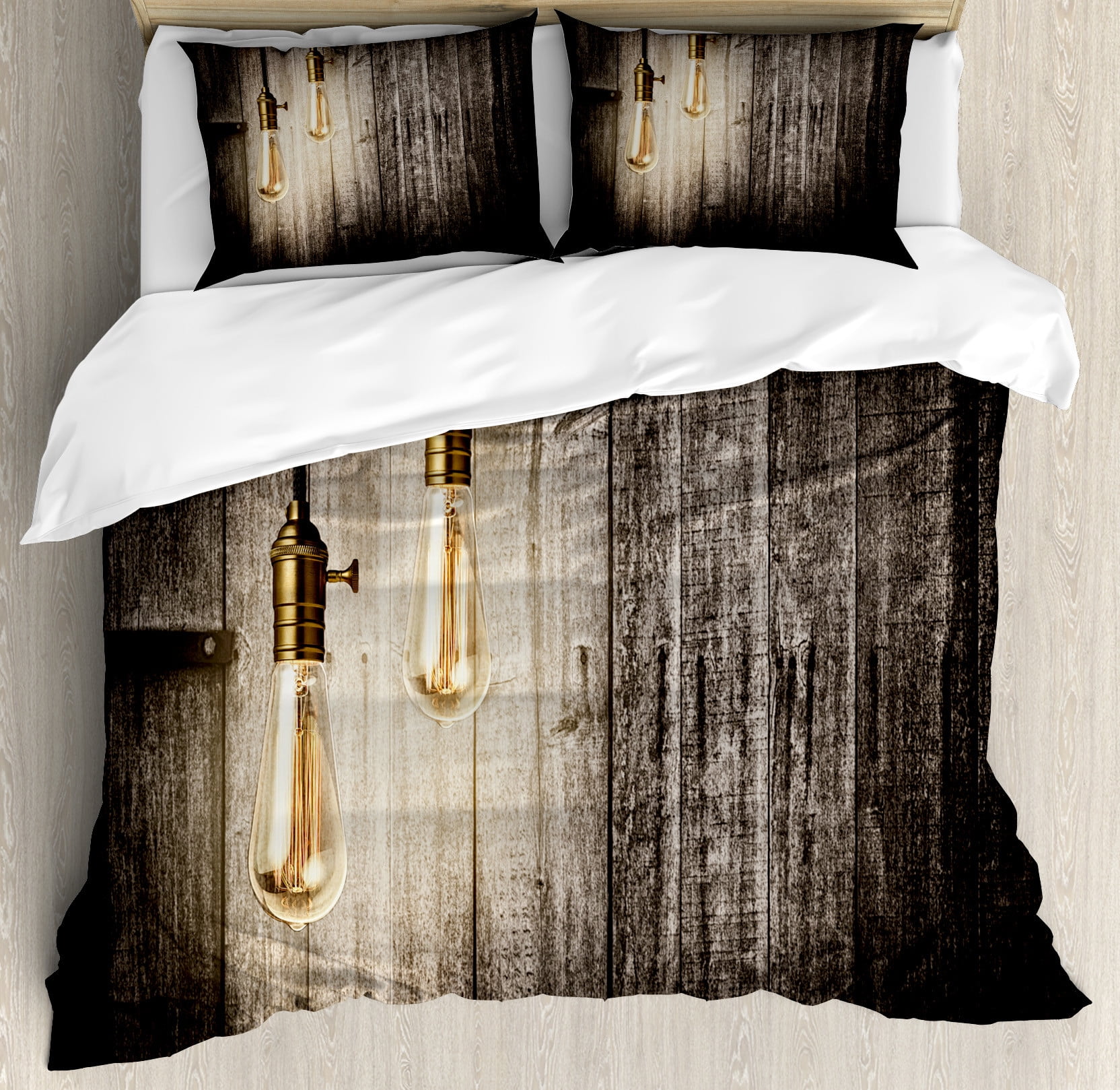 Industrial Duvet Cover Set, Historical Innovation Edison Revival Retro ...