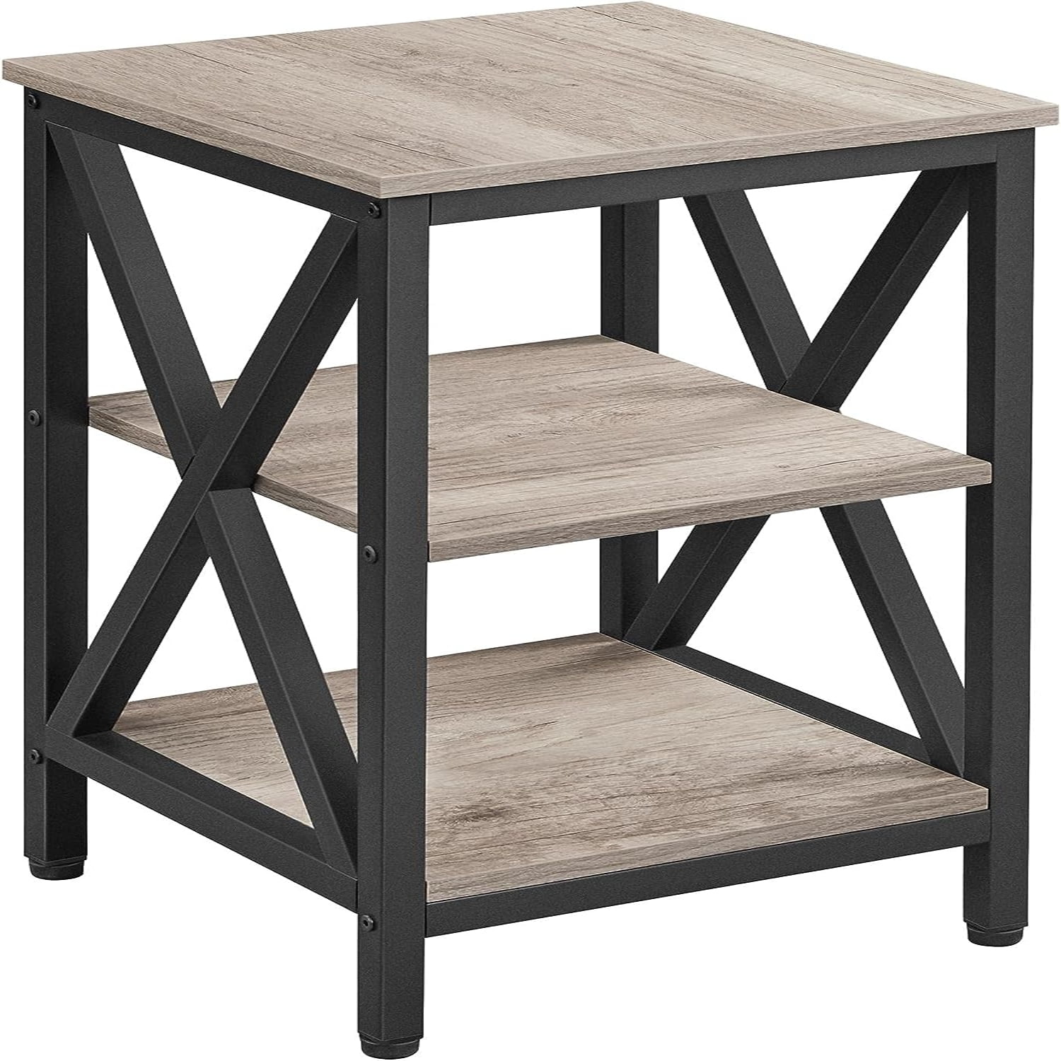 Industrial End Tables 3-Tier Side Tables with Shelves Room X Design ...