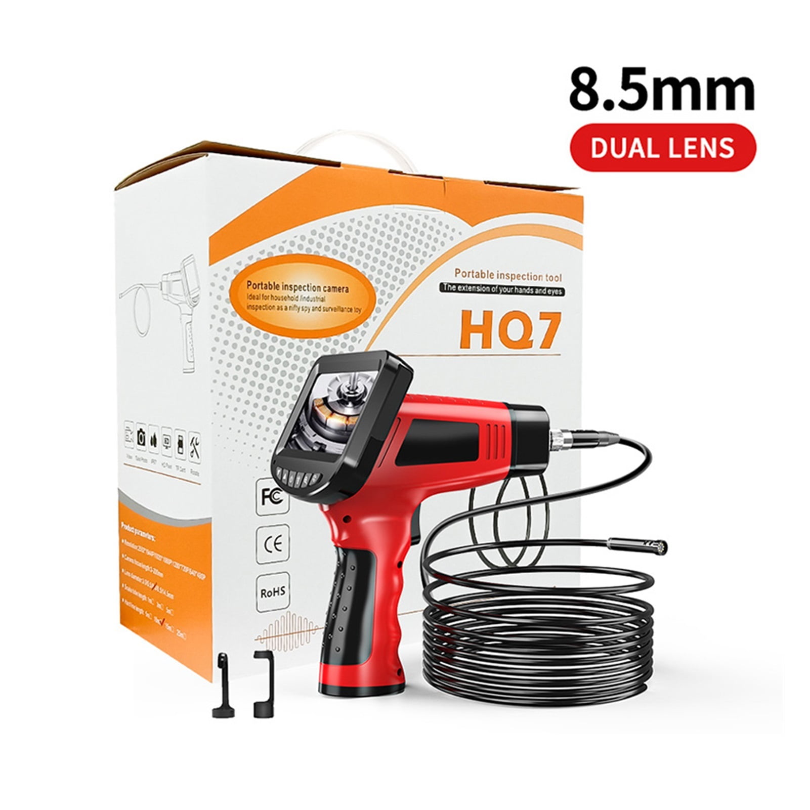 Industrial Endoscope 8.5MM 1080P HD Digital Dual Lens Borescope Camera ...