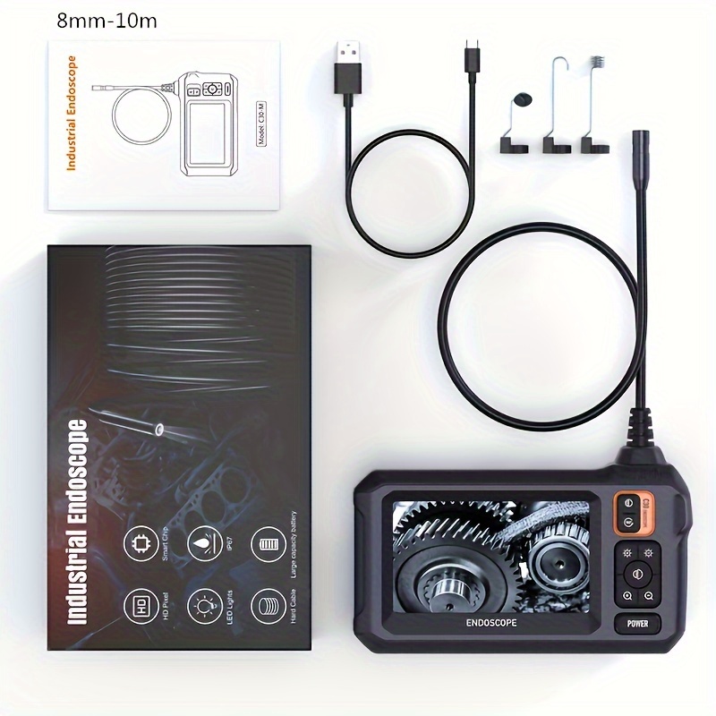 Industrial Endoscope, 8mm Digital Borescope Inspection Camera 4.3 Inch ...