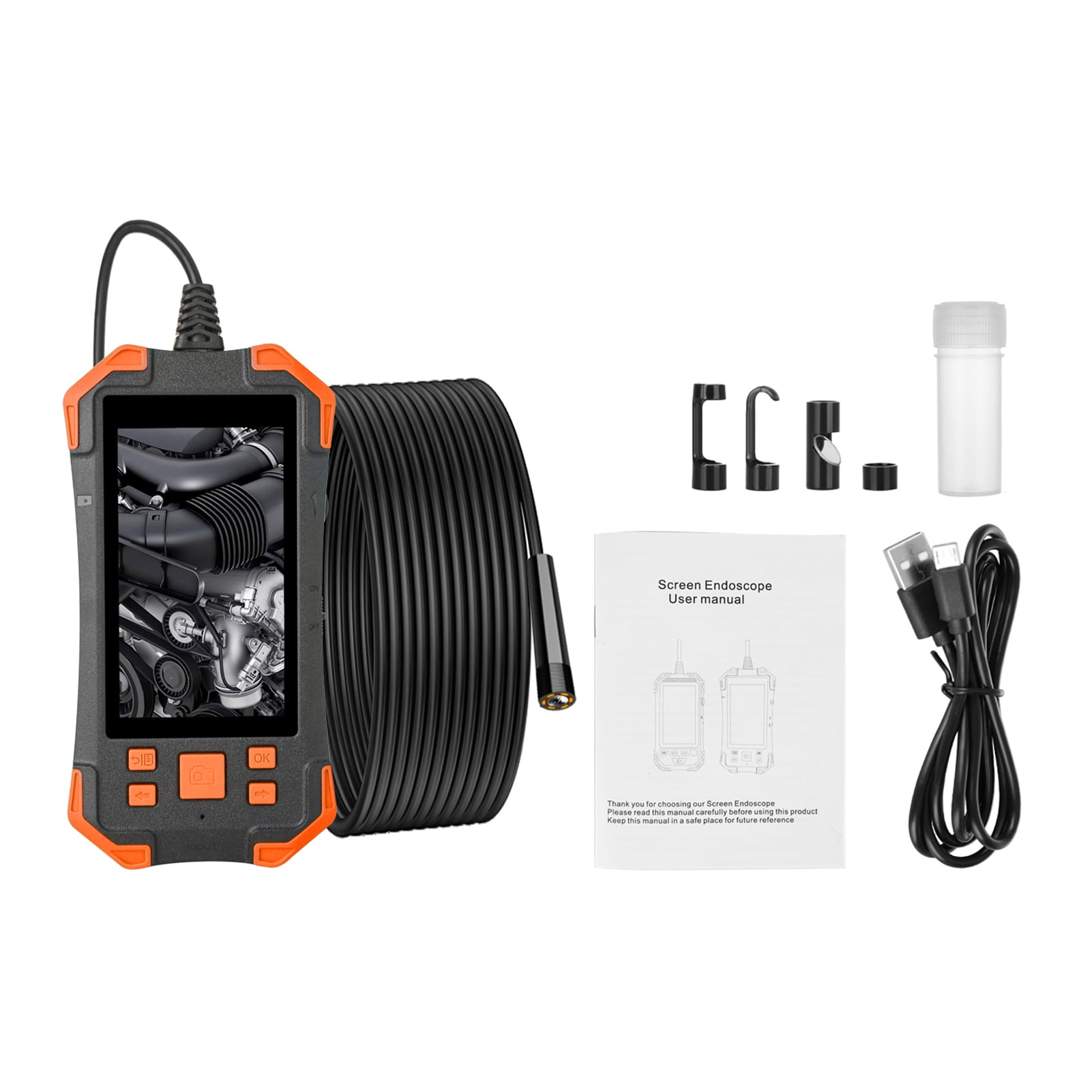 Industrial Endoscope with 4.3Inch IPS Screen 5.5mm Lens 1080P Borescope ...