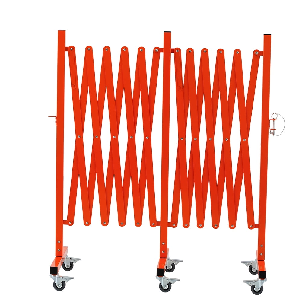 Industrial Expandable Metal Barricade, 16 FT, Orange, Portable Safety ...