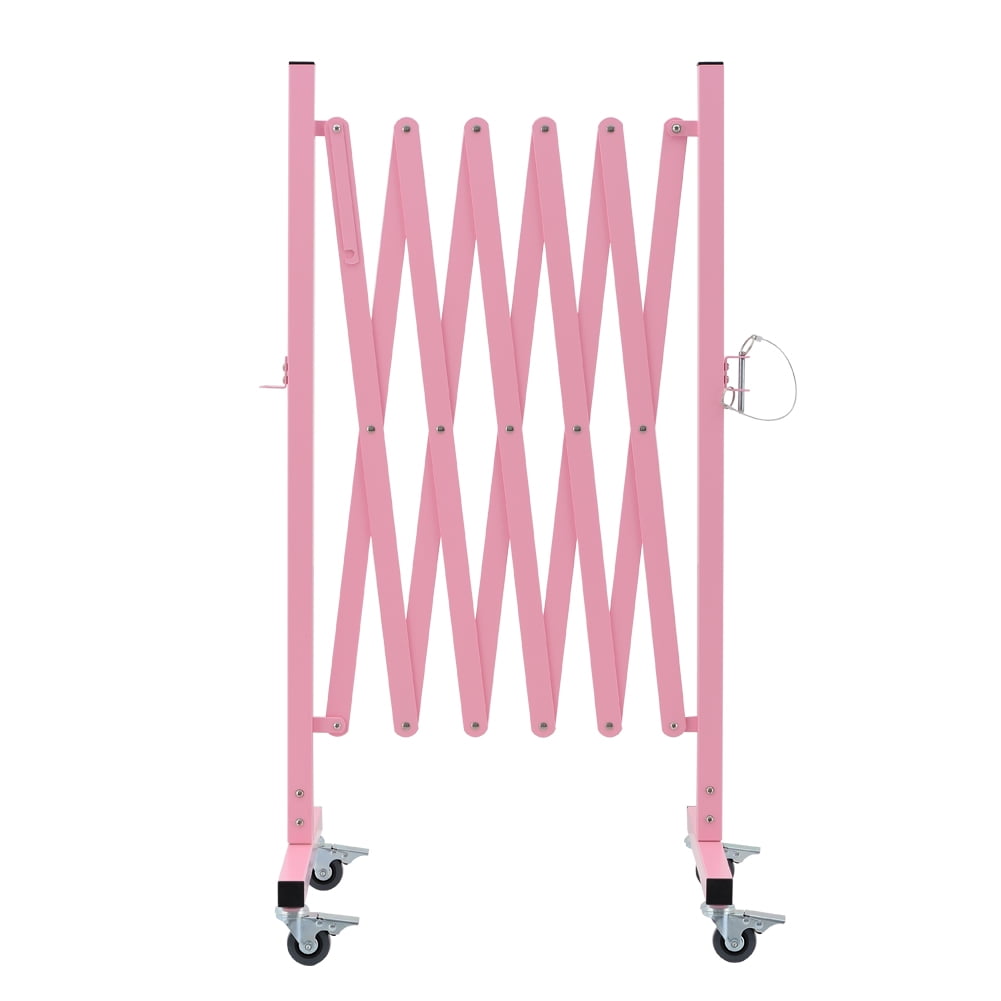 Industrial Expandable Metal Barricade, 8 Feet, Pale Pink, Portable ...