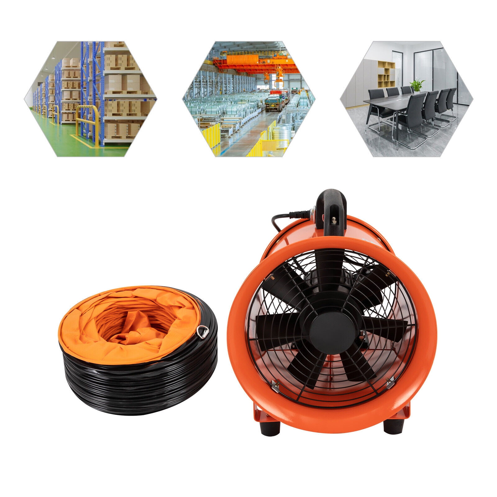 Industrial Extractor Fan Blower 16ft Duct Hose Underground Ventilation ...