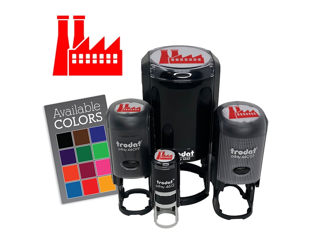 Industrial Factory Manufacturing Building Symbol Self-Inking Rubber ...