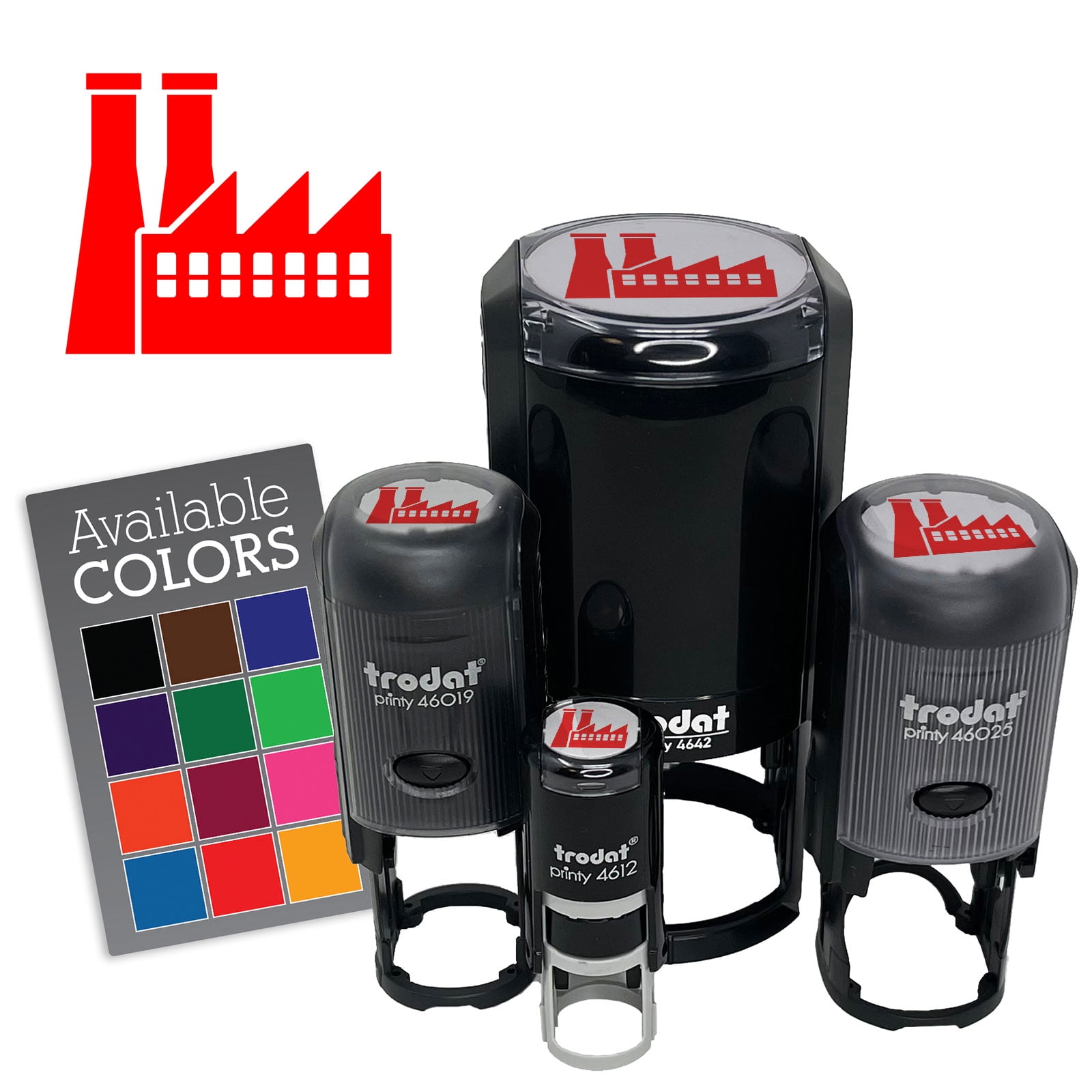 Industrial Factory Manufacturing Building Symbol Self-Inking Rubber ...