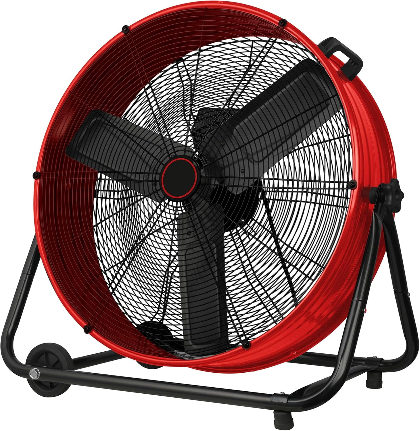 Industrial Fan,Floor Fan with 3 Speeds,360° Tilt Head,Metal Housing,24 ...