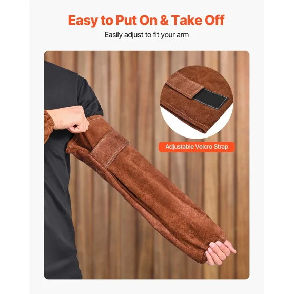 Industrial Flame Resistant Work Sleeves, Heavy Duty Cowhide Leather for ...
