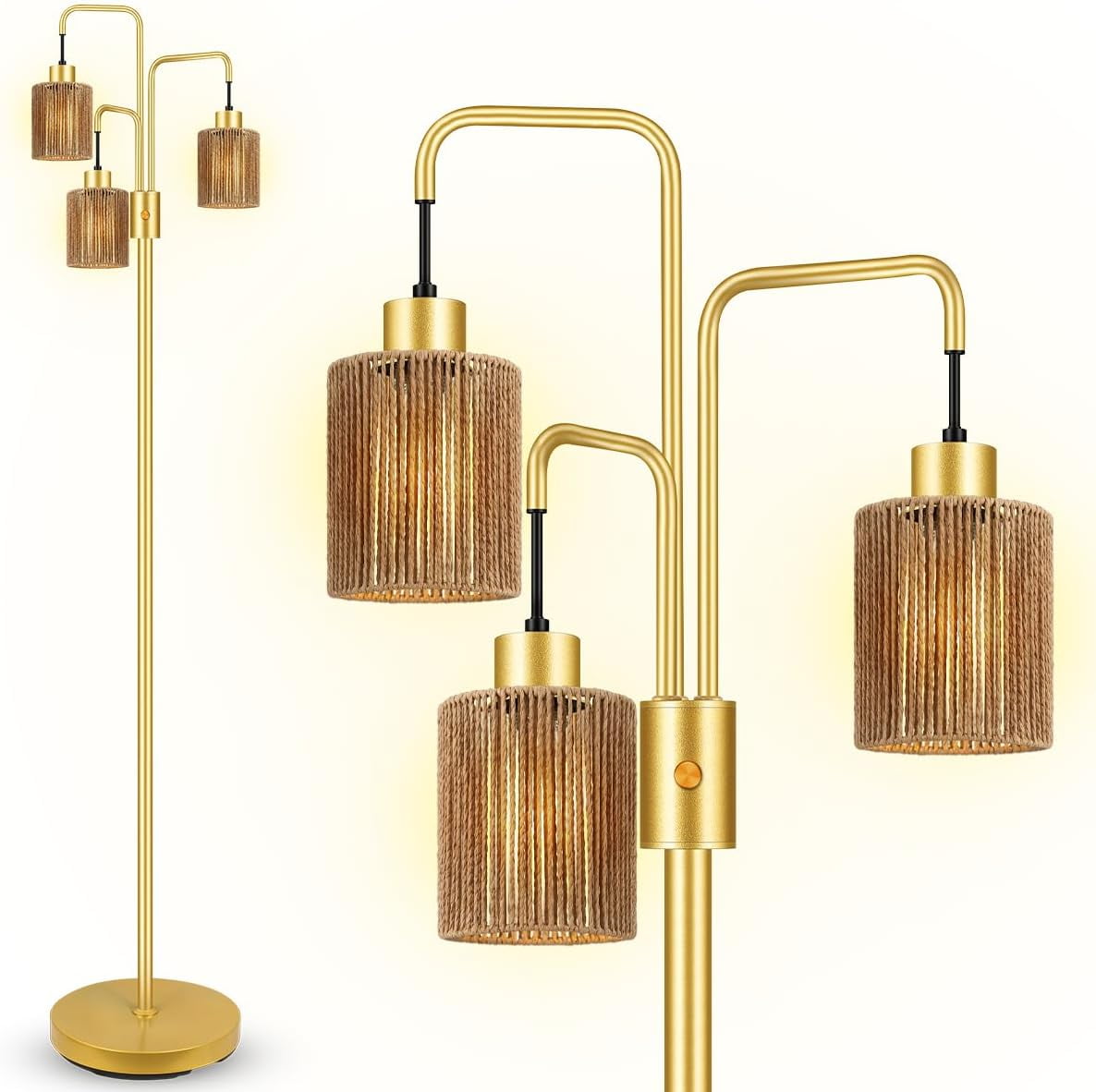 Industrial Floor Lamp for Room, Modern Standing Lamp Stand Up Lamp with ...