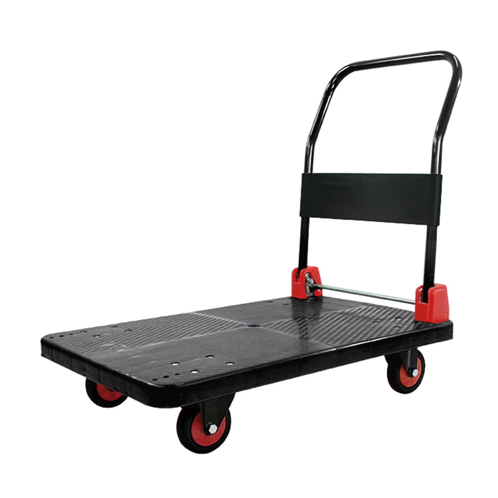 Industrial Folding Push Hand Truck on Wheels, Rolling Platform Cart ...