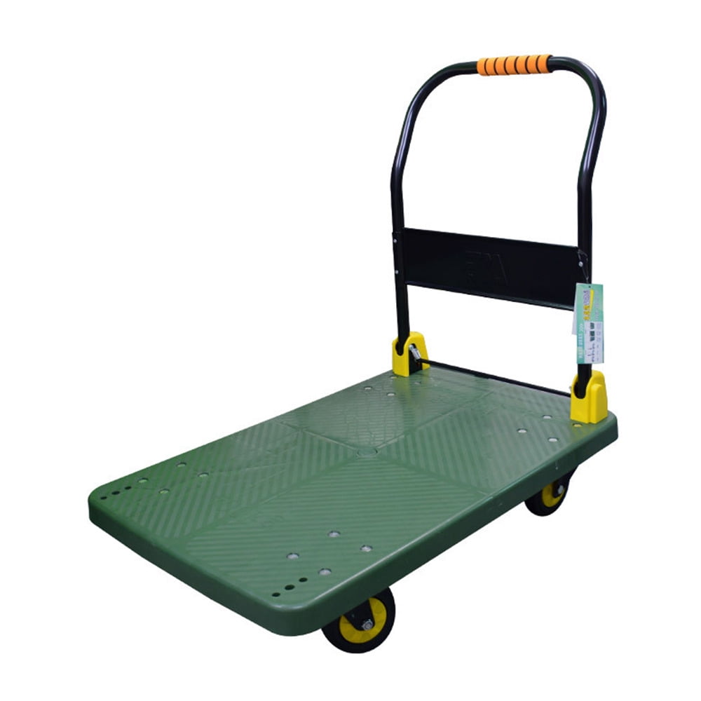 Industrial Folding Push Hand Truck on Wheels, Rolling Platform Cart ...