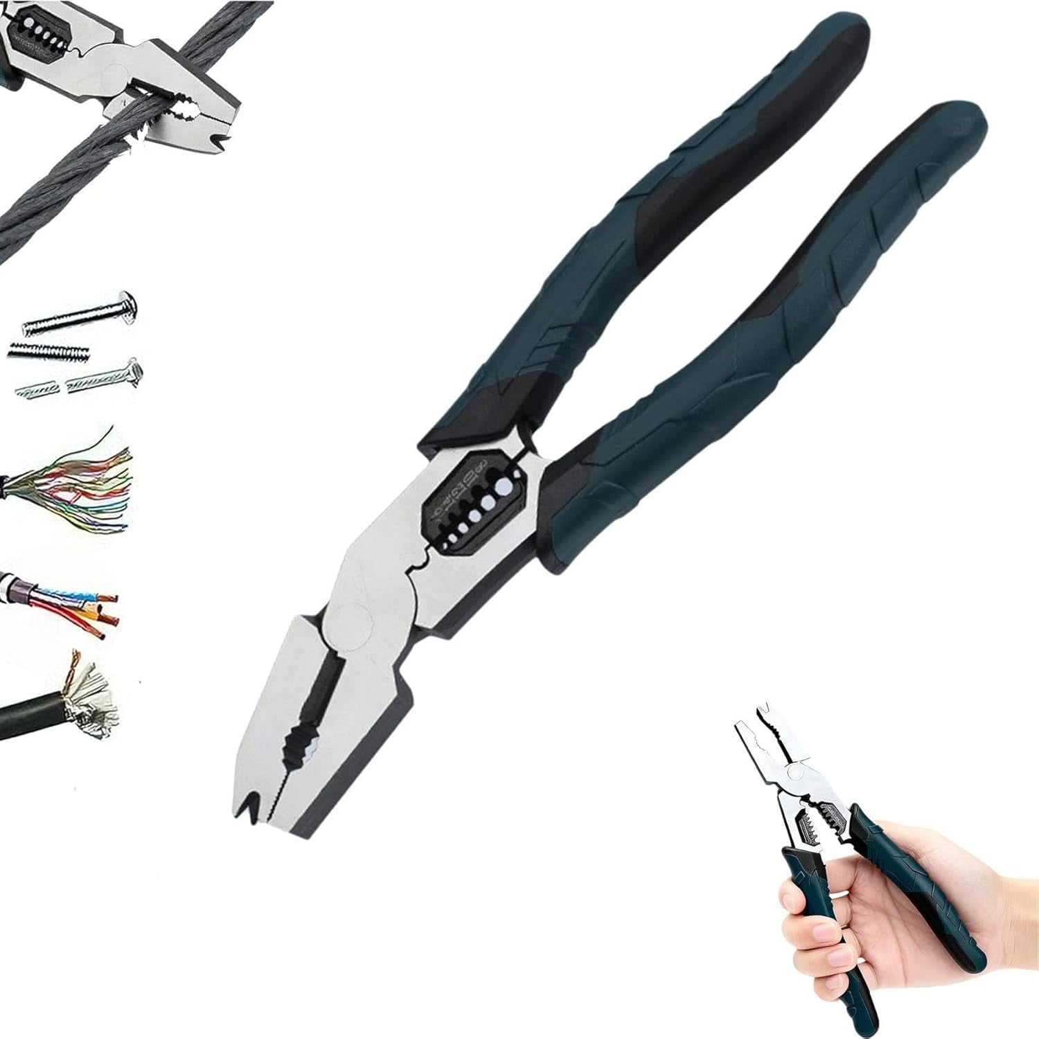 Industrial Force-Multiplying Compound Pliers - Cr-Mo Steel Heavy-Duty ...
