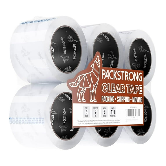 Industrial Grade Clear Packing Tape 6 Rolls - 110 Yards per Roll 3 ...