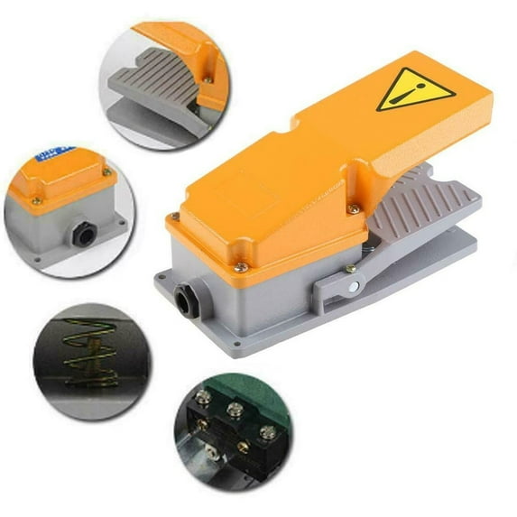Industrial Grade Foot Pedal Switch, Cast Aluminum 15A Spdt With Guard ...