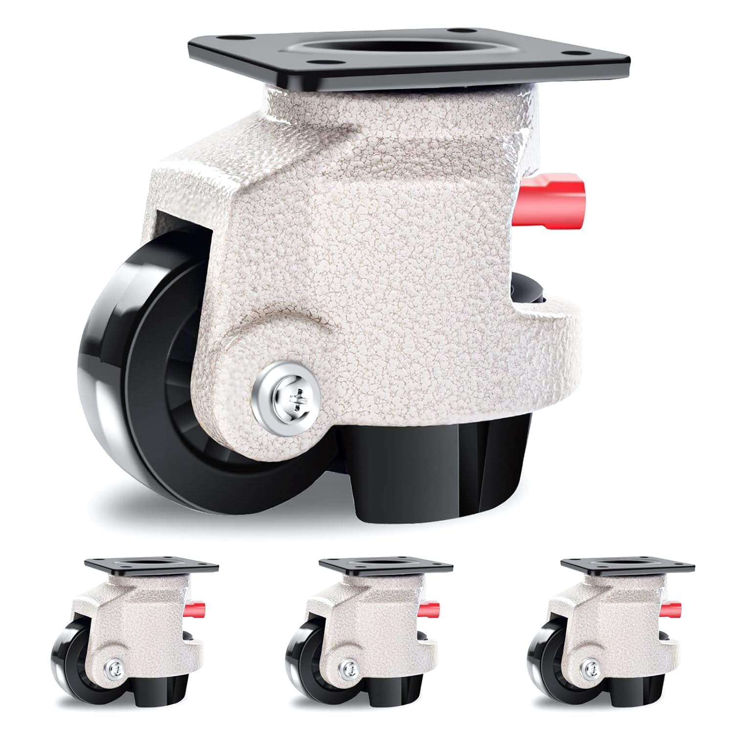 Industrial Grade Leveling Casters Set of 4, Heavy Duty Retractable ...
