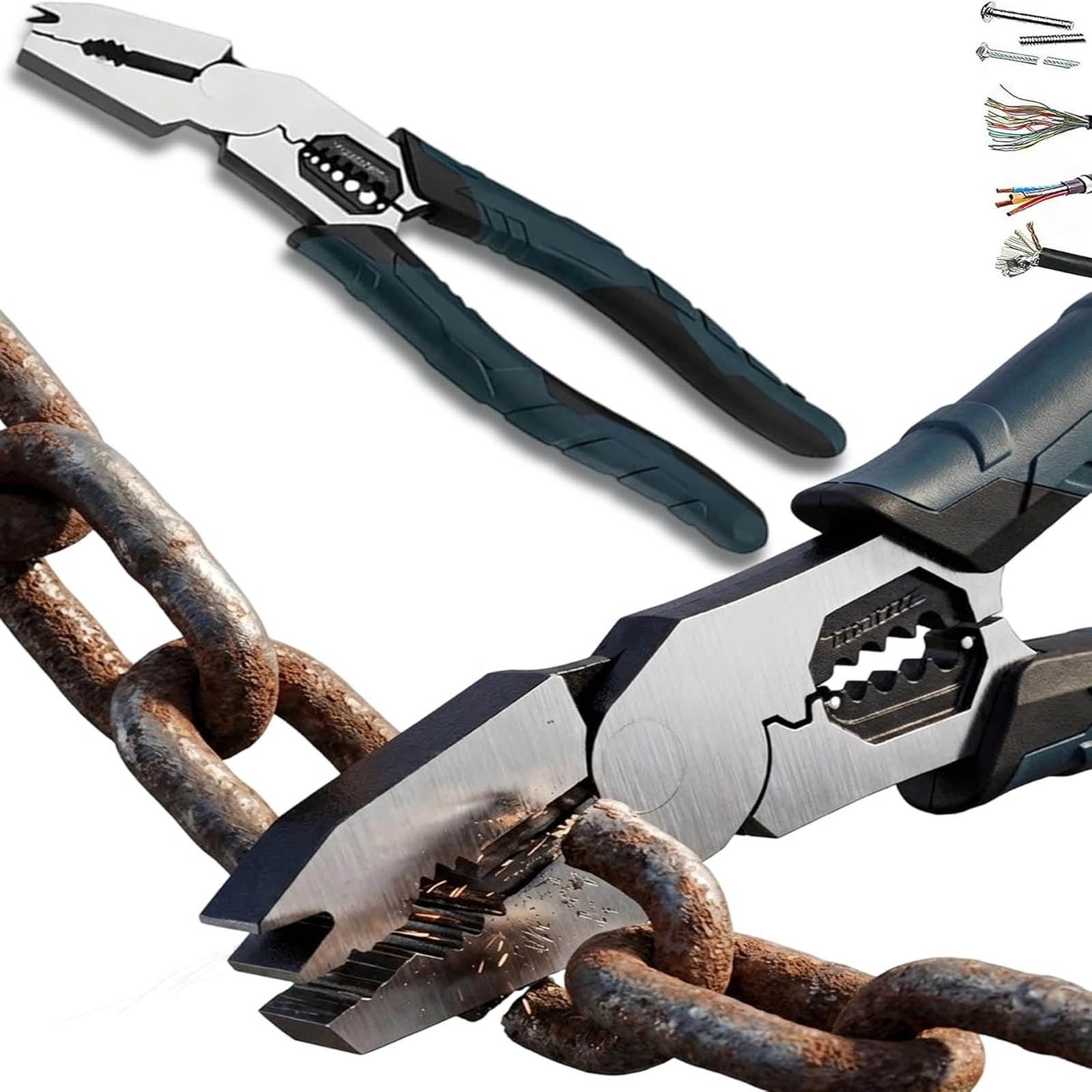 Industrial-Grade Multi-Function Cutting Pliers, 9" Heavy-Duty ...