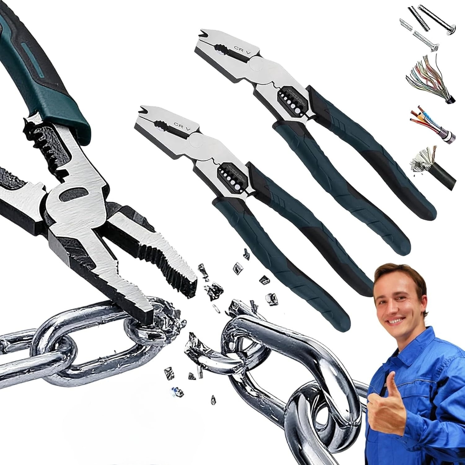 Industrial-Grade Multi-Function Cutting Pliers, Heavy-Duty 9-in-1 Multi ...
