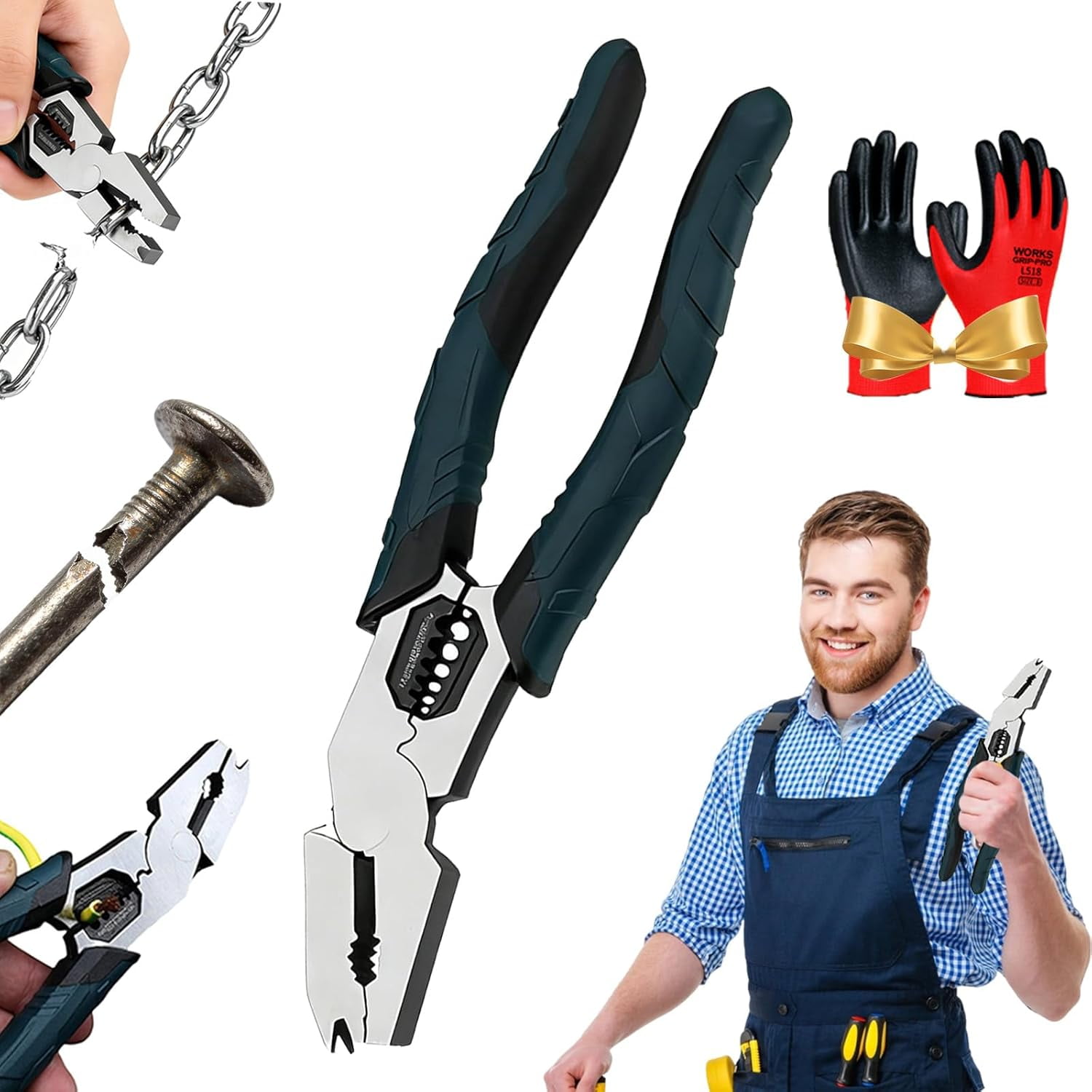 Industrial-Grade Multi-function Cutting Pliers, 9-in-1 Multi-functional ...