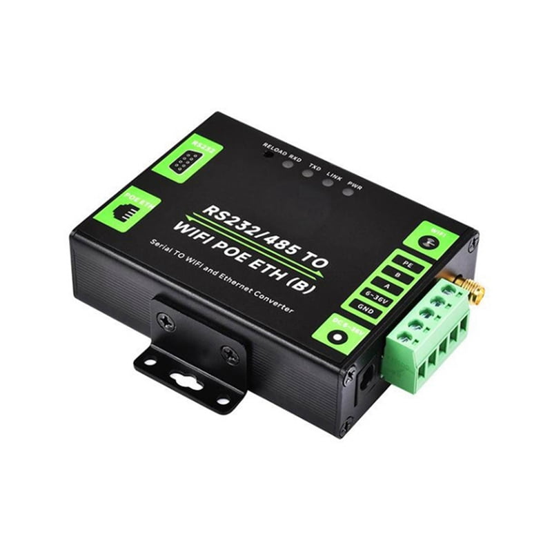 Industrial Grade Serial Server RS232/485 to WiFi and Ethernet Modbus Gateway, MQTT Gateway POE ...