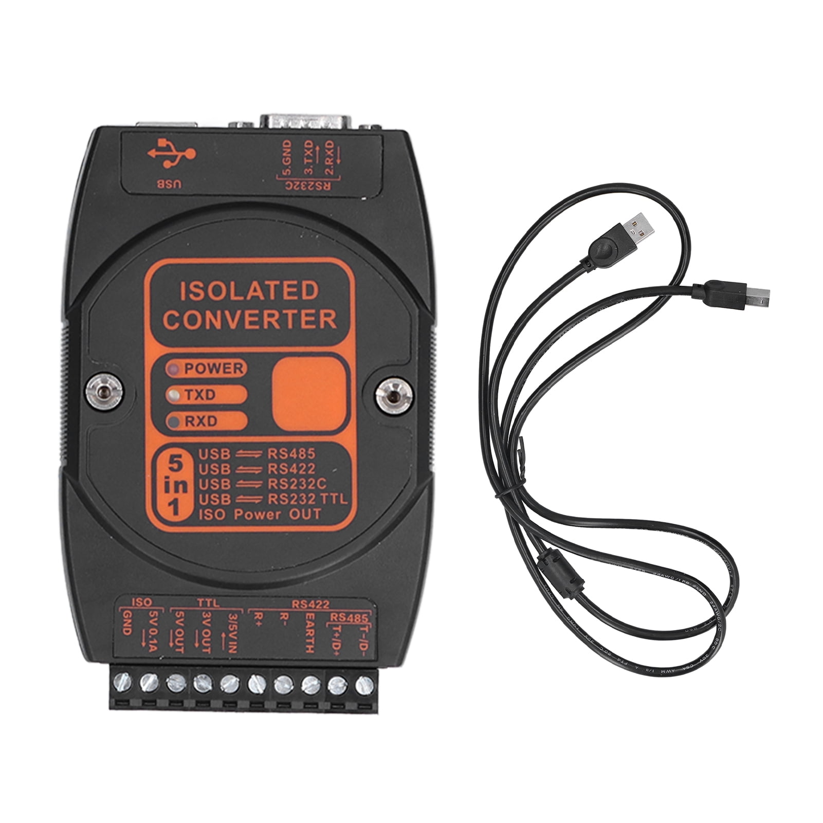 Industrial Grade USB to RS485 Adapter, 5-in-1 Converter with Isolation ...