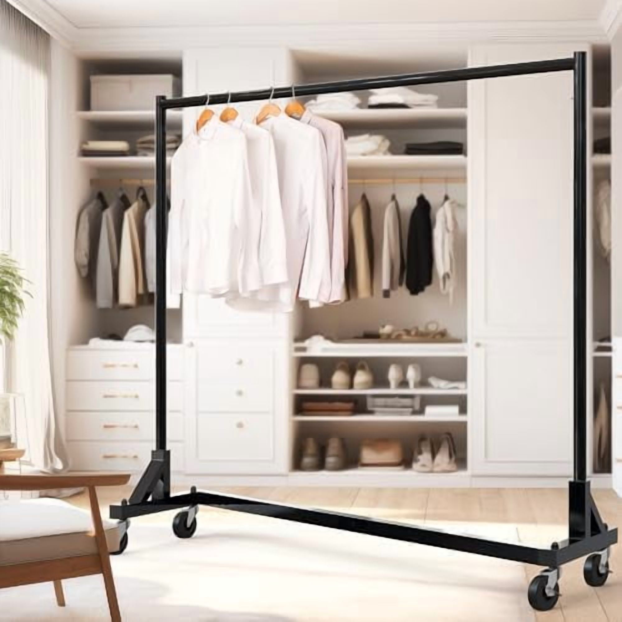 Industrial Grade Z-Base Garment Rack, 500lb Load with 62 Inches Extra ...