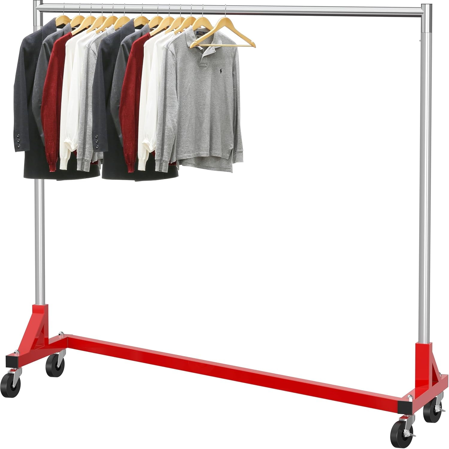 Industrial Grade Z-Base Garment Rack 500lb Load with 62 Inches Extra ...