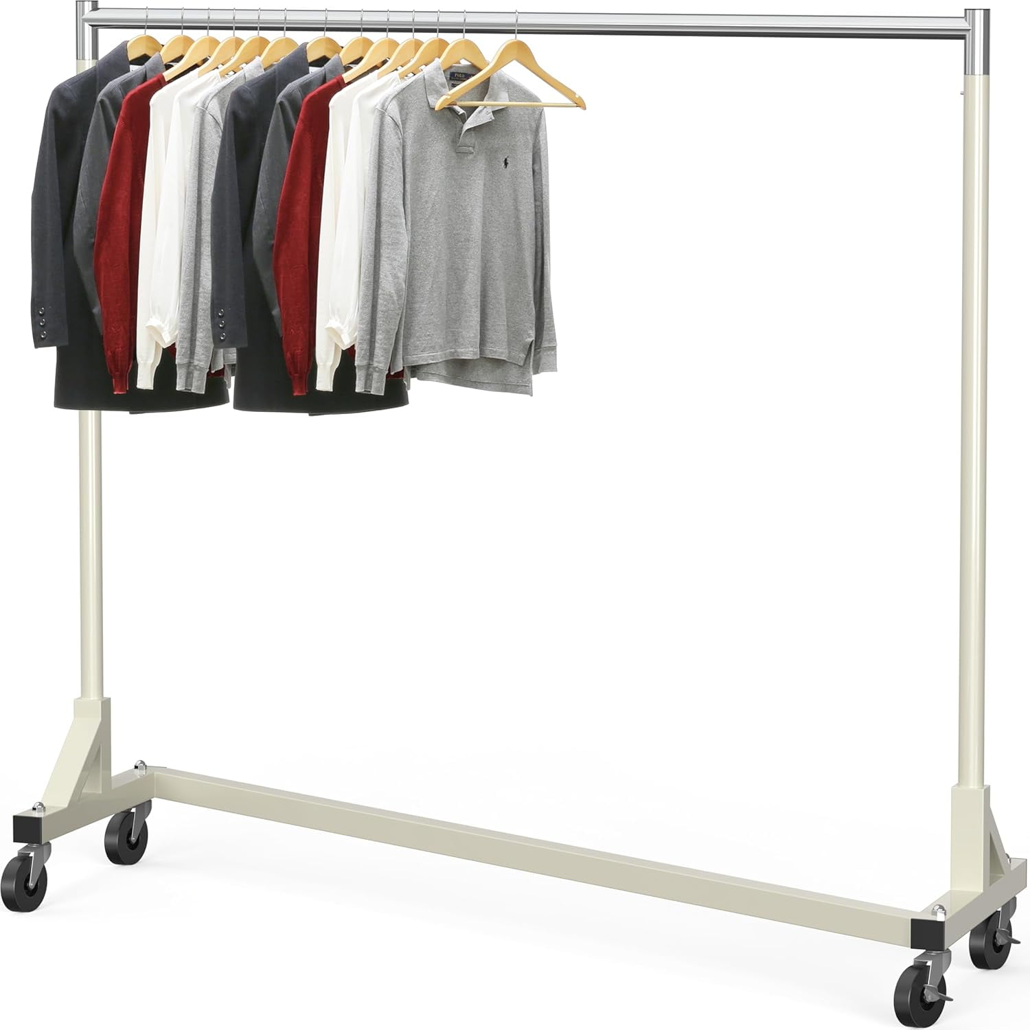 Industrial Grade Z-Base Garment Rack 500lb Load with 62 Inches Extra ...