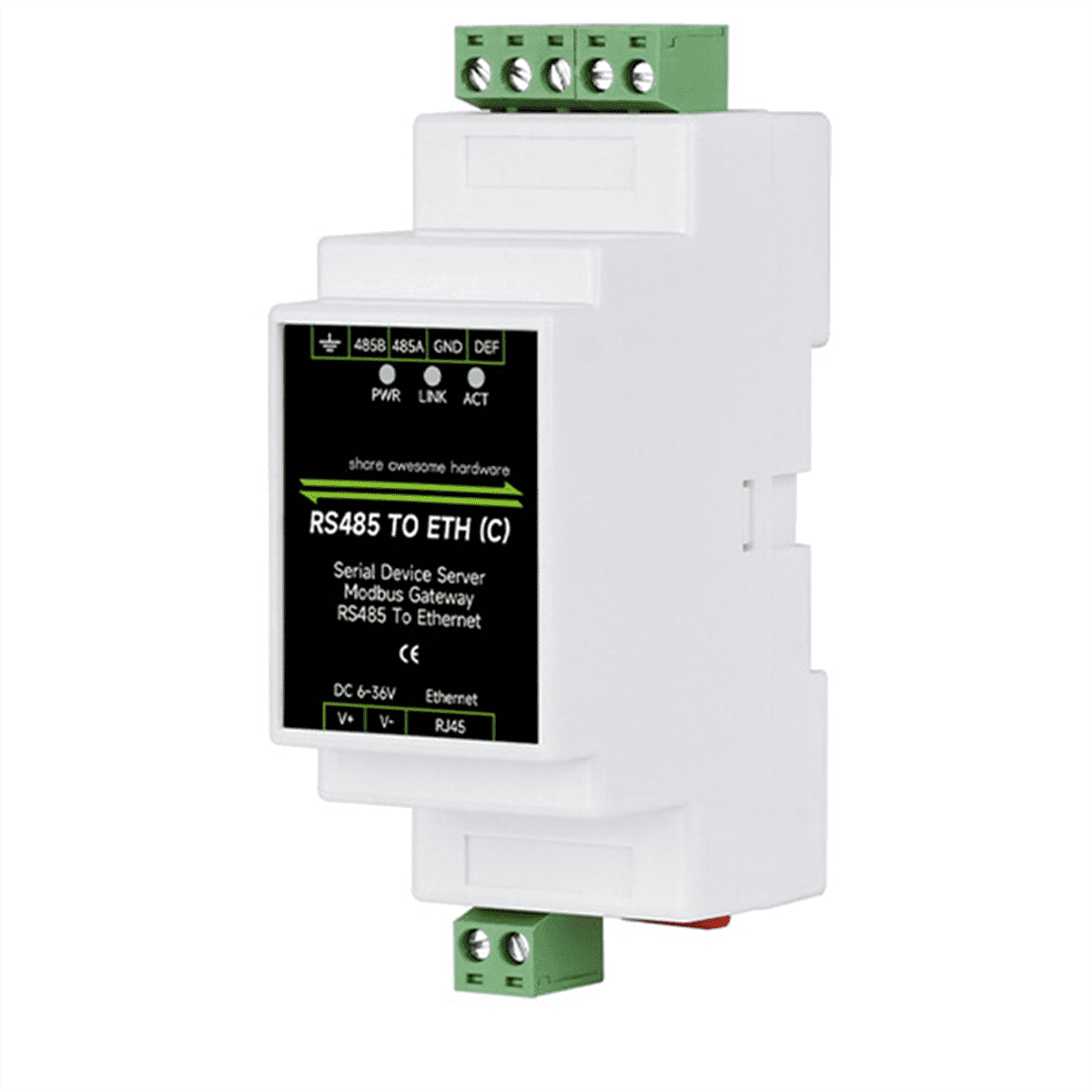 Industrial Isolated RS485 to ETH (C) RJ45 Converter Wall/Rail-Mount for ...