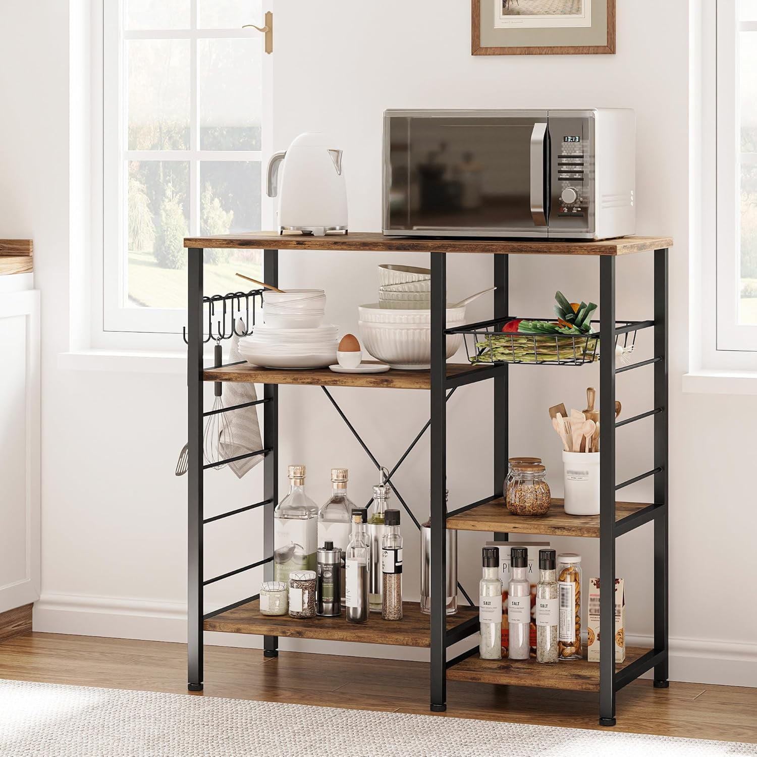 Industrial Kitchen Baker’s Rack, Kitchen Island Utility Storage Shelf ...