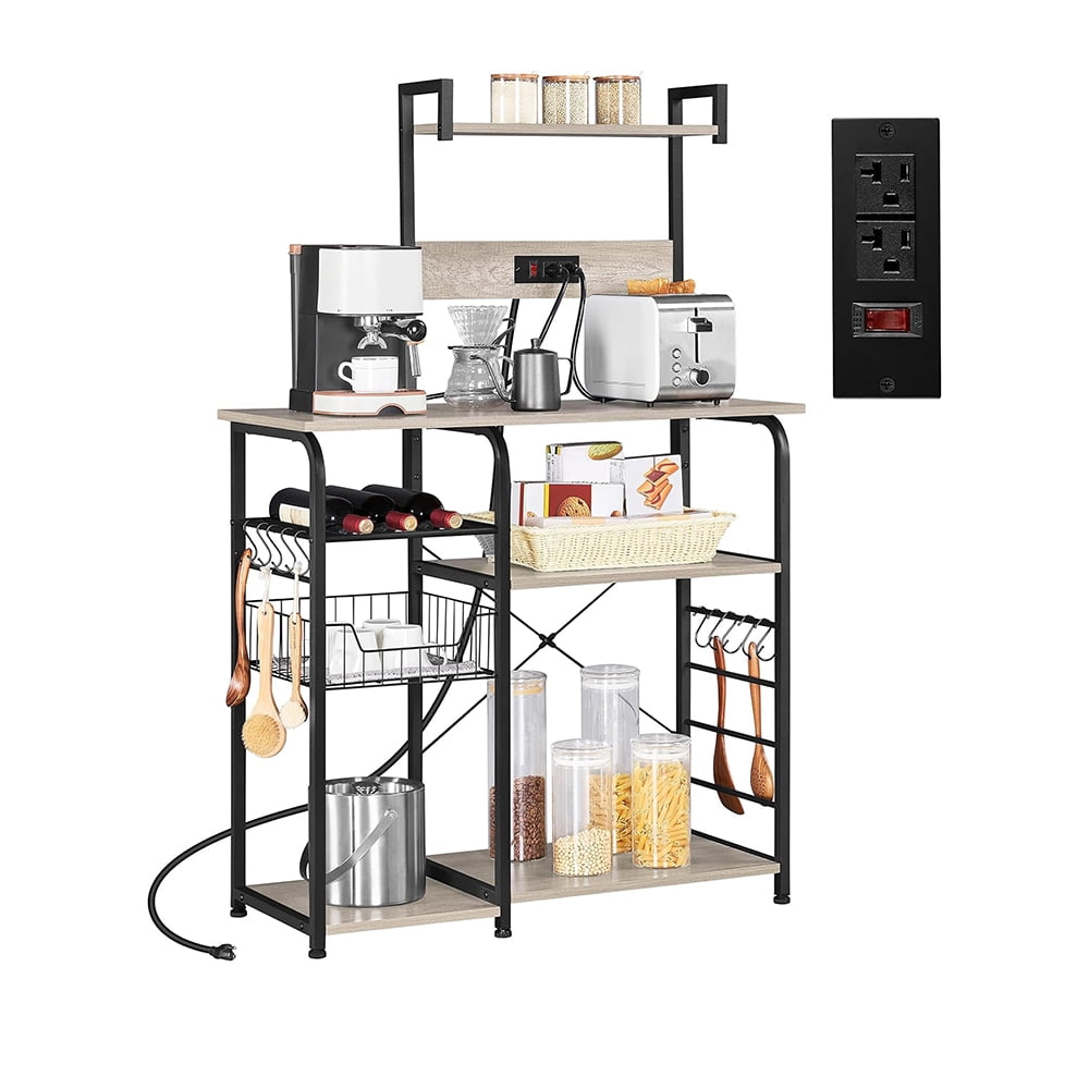 Industrial Kitchen Baker's Rack with Power Outlet, Utility Storage ...