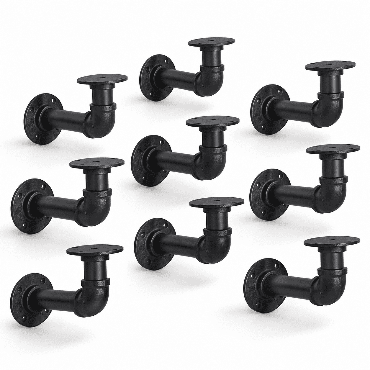 Industrial L Pipe Shbrackets For 6-12 In Depth Wood Heavy-duty 3/4 ...