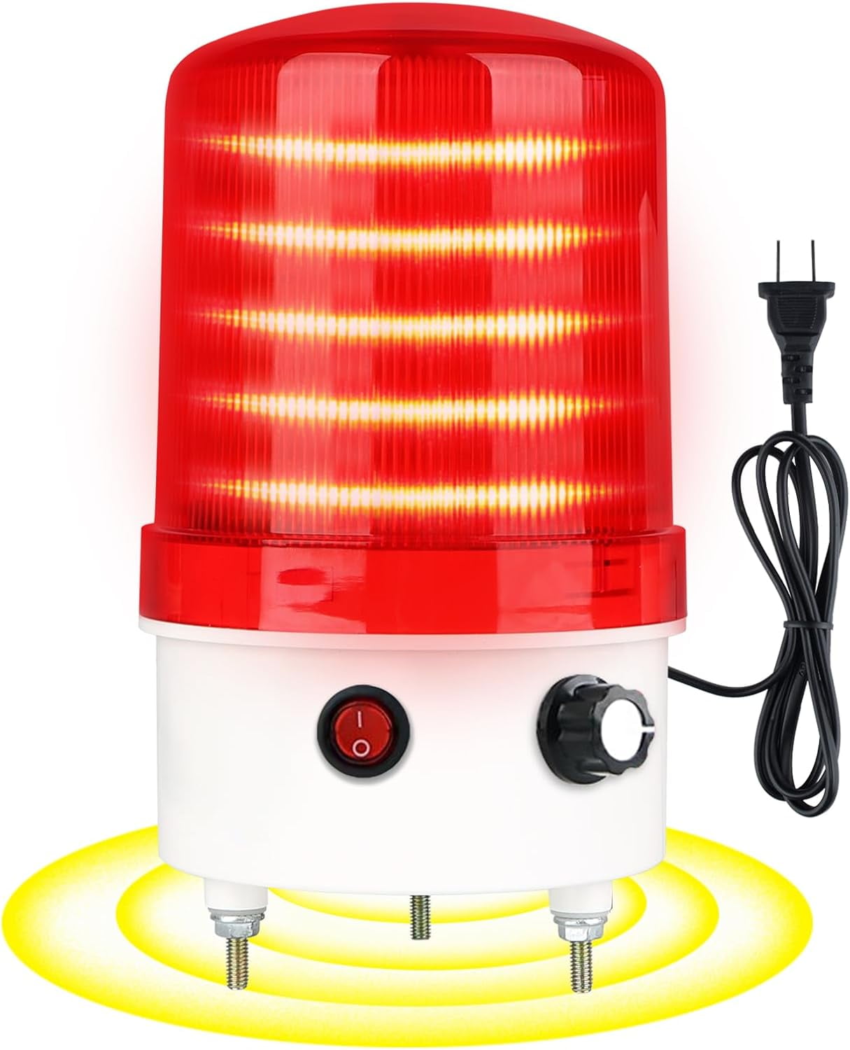 Industrial LED Rotating Warning Light, AC110V-120V Red Strobe Light for ...
