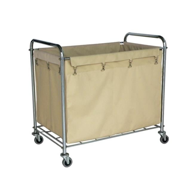 Industrial Steel Frame Laundry Cart with Canvas Bag & 4'' Casters ...