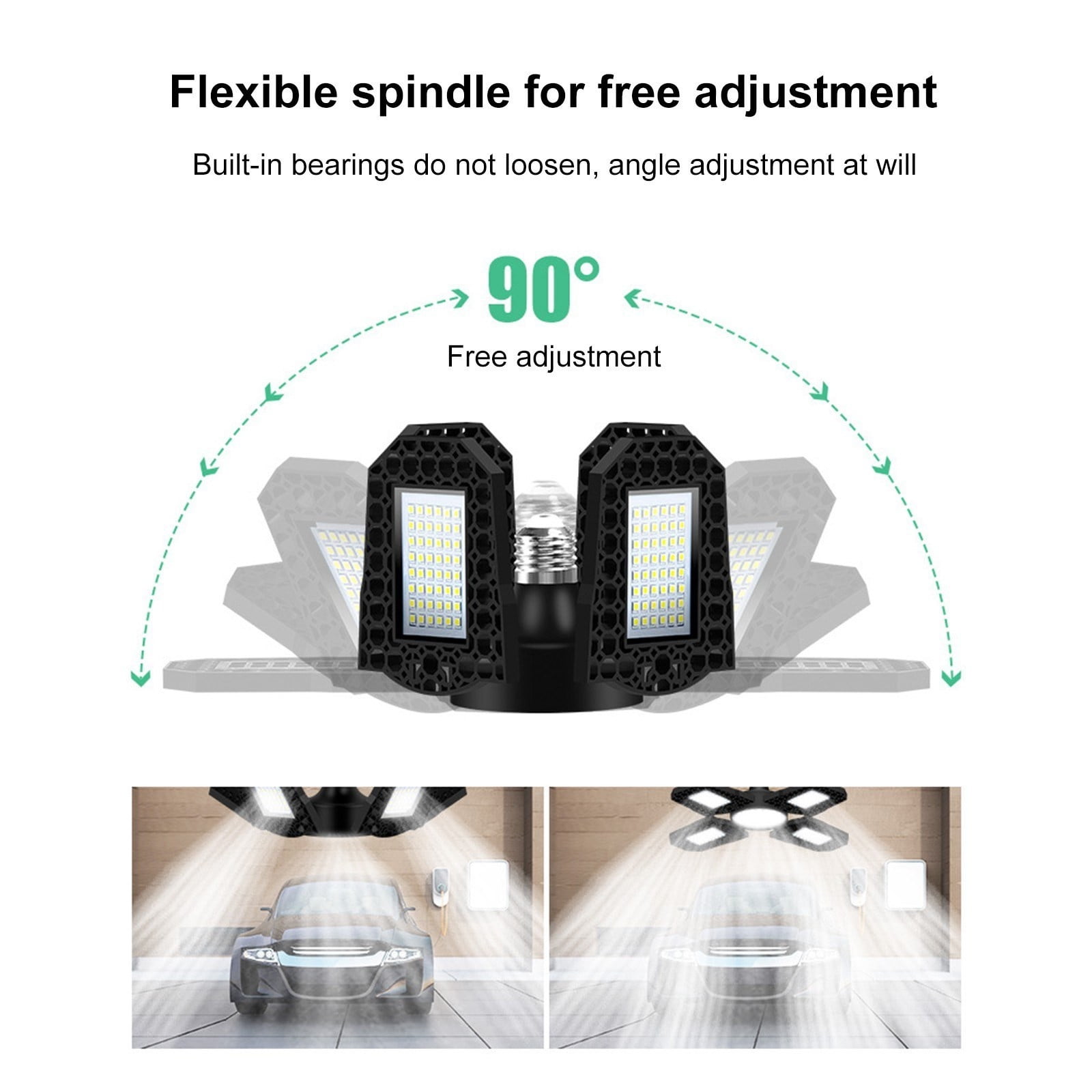 Industrial Led Garage Light, 100w High Power Transformer, Foldable ...