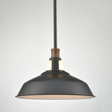 Industrial Matte Black Pendant Light Rod Hung , Adjustable Height ...