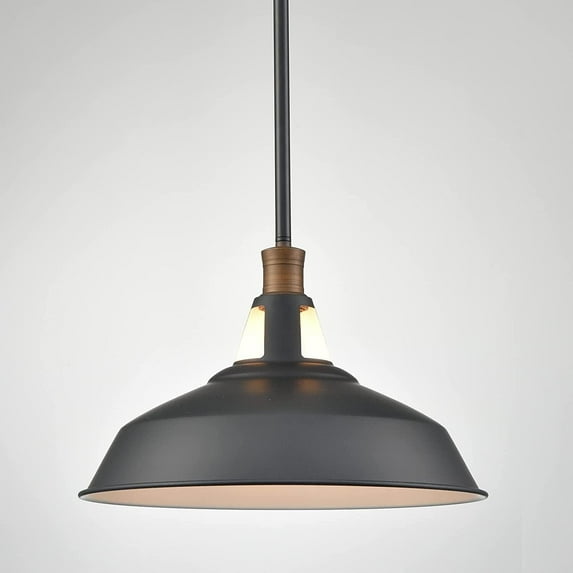 Industrial Matte Black Pendant Light Rod Hung , Adjustable Height ...