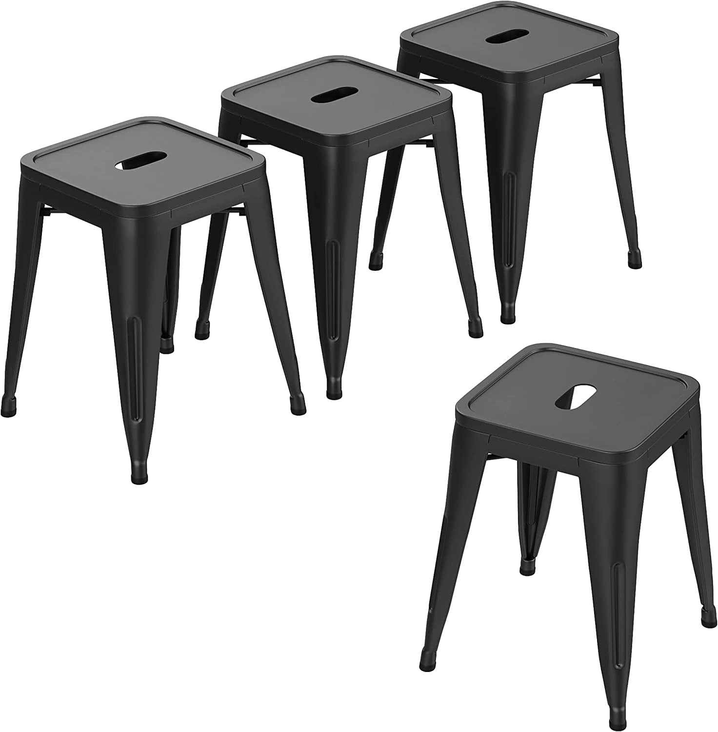 Industrial Metal Barstools Classroom Stools Short Stools [Set of 4 ...
