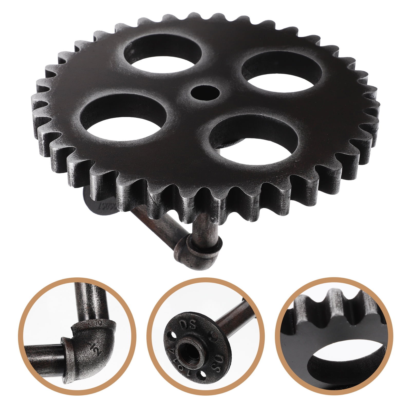 Industrial Metal Pipe Hanging Rack,Gear Shaped Wall Floating Shelf ...