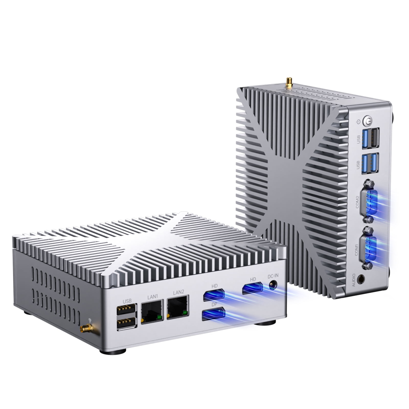 Industrial Mini PC, Kinupute Fanless Desktop Computer 12th Alder Lake-N100, up to 3.4GHz, 8G ...