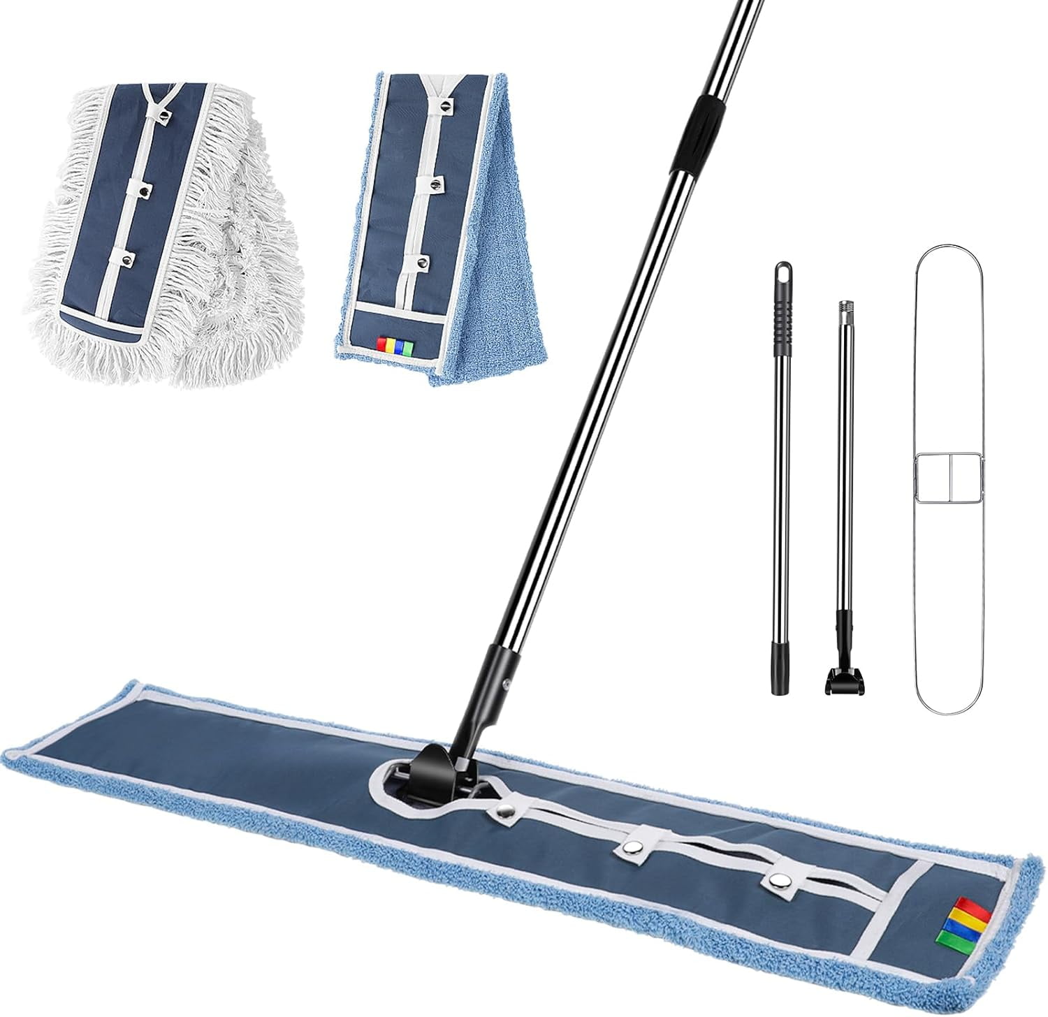 Industrial Mop, Extra Large Floor Mop with Microfiber & Cotton Pad ...